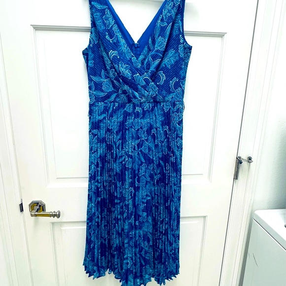 Ralph Lauren | Dresses | Ralph Lauren Elegant Blue Floral Dress | Poshmark